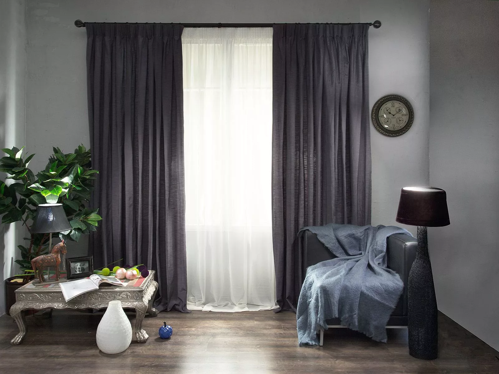 Gray curtains in the interior: 40+ photos of design options