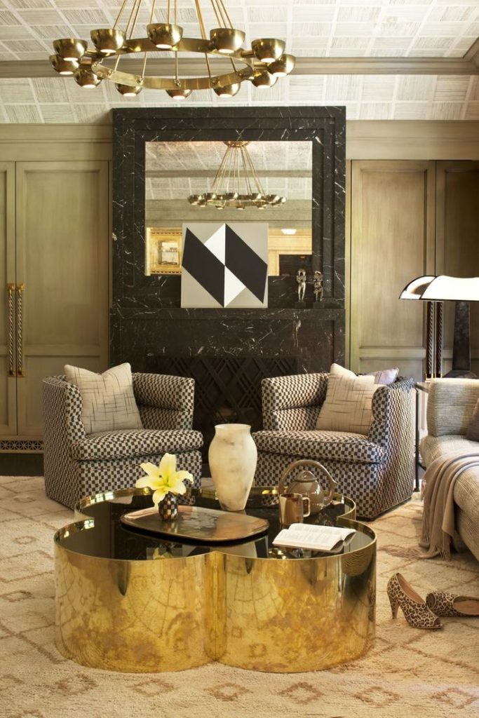 Gold color in the interior: examples of design, decoration and combinations