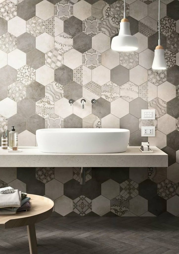 Hexagonal floor and walls tiles: lasting and stylish decor option - Hackrea