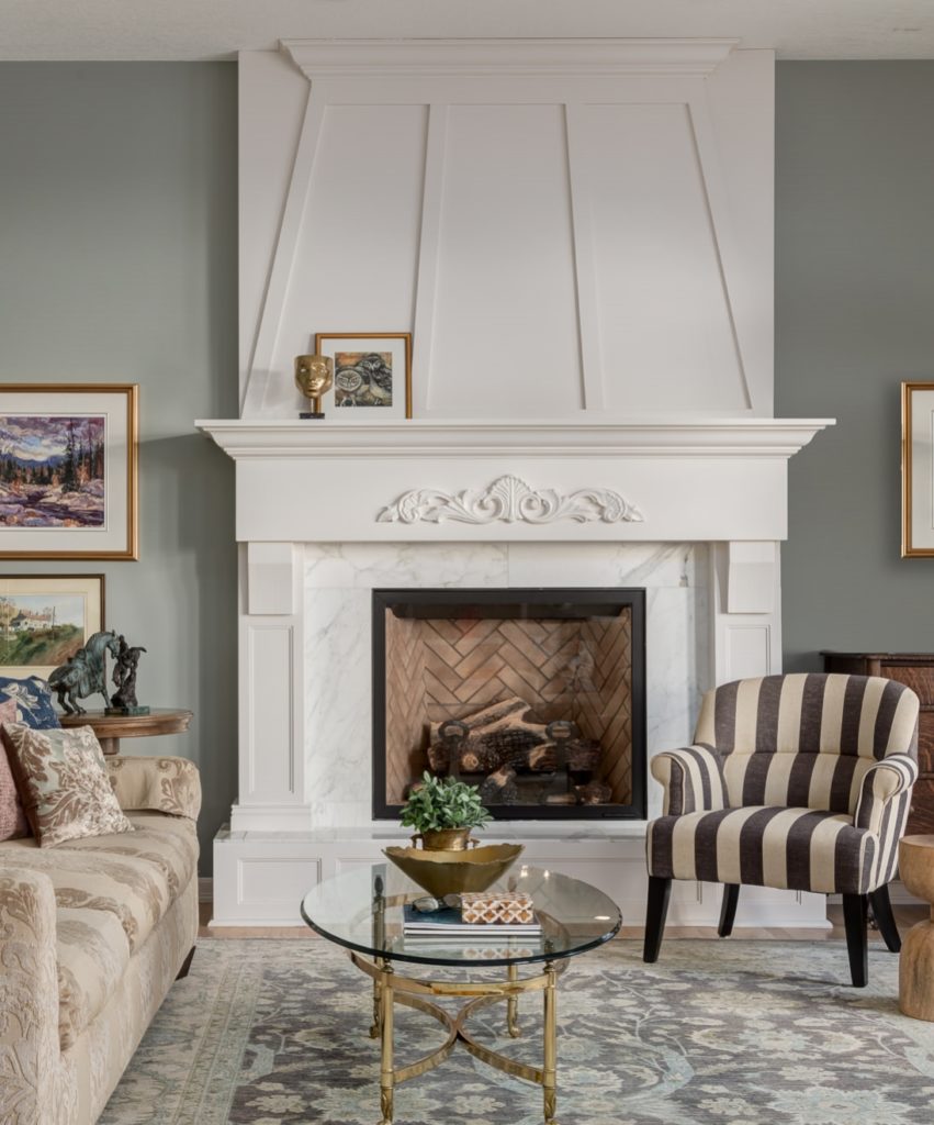 Wainscoting Living Room Fireplace Houzz | Wainscot Above Fireplace