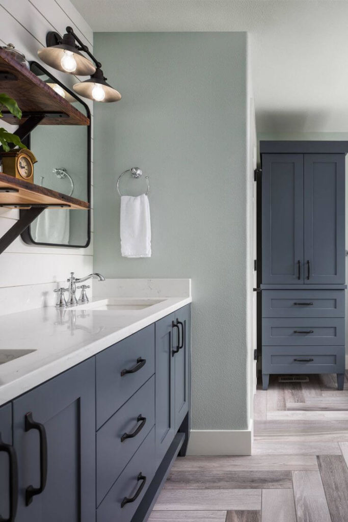 12 Charming Blue Vanity Bathroom Ideas - Hackrea
