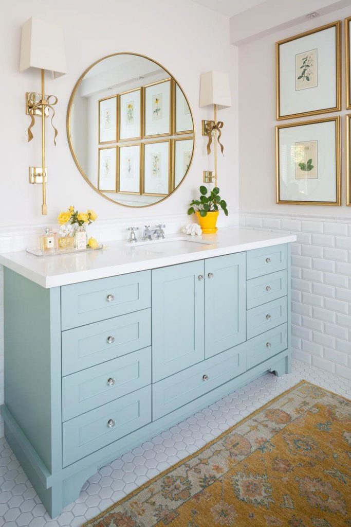 12 Charming Blue Vanity Bathroom Ideas - Hackrea
