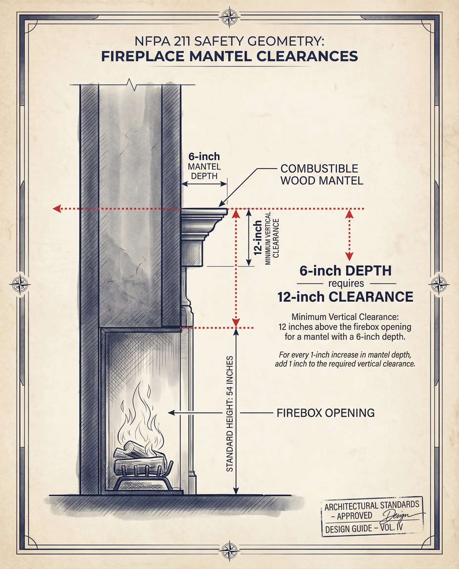 Fireplace Mantel Height Guide: Codes, Standards & Trends (2026) - Hackrea
